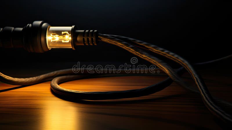 Power black cable stock illustration. Illustration of data - 313800444