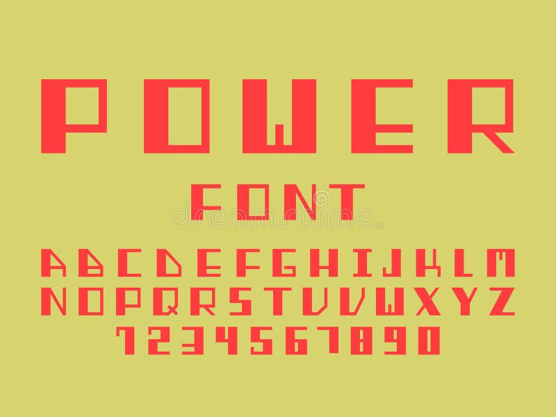 Power Bold Font. Vector Alphabet Stock Vector - Illustration of power ...