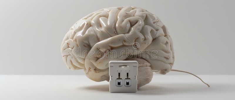 The Power of the Brain: a Modern Electrical Model Stock Illustration ...