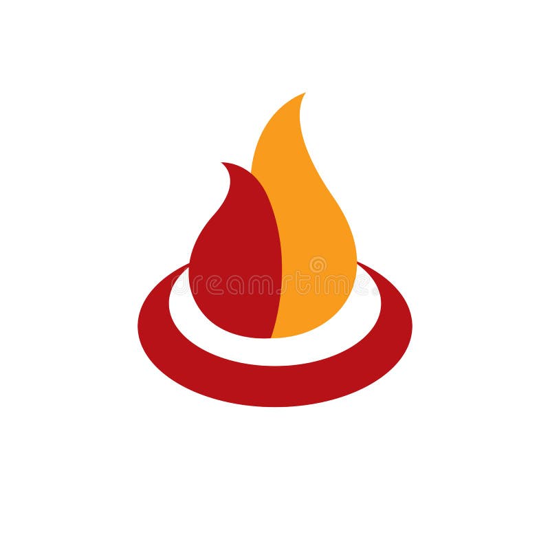 The Power of Burning Flame, Fire Element Abstract Vector Illustration ...