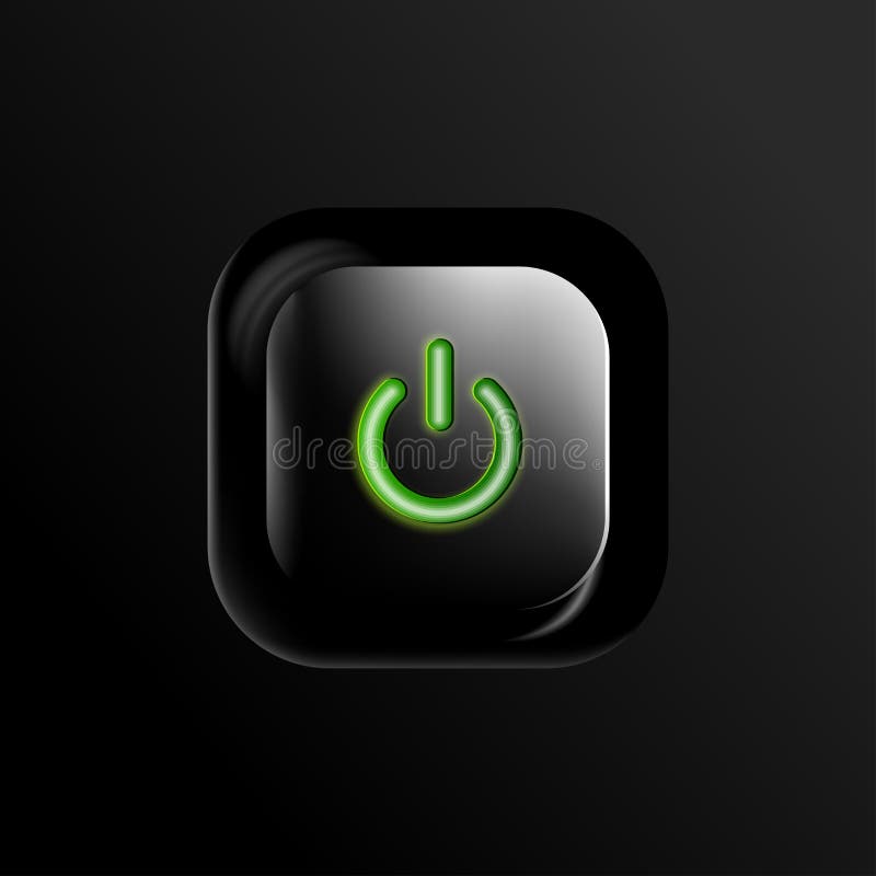 Green Glowing Power Off Button Stock Illustrations – 229 Green Glowing ...
