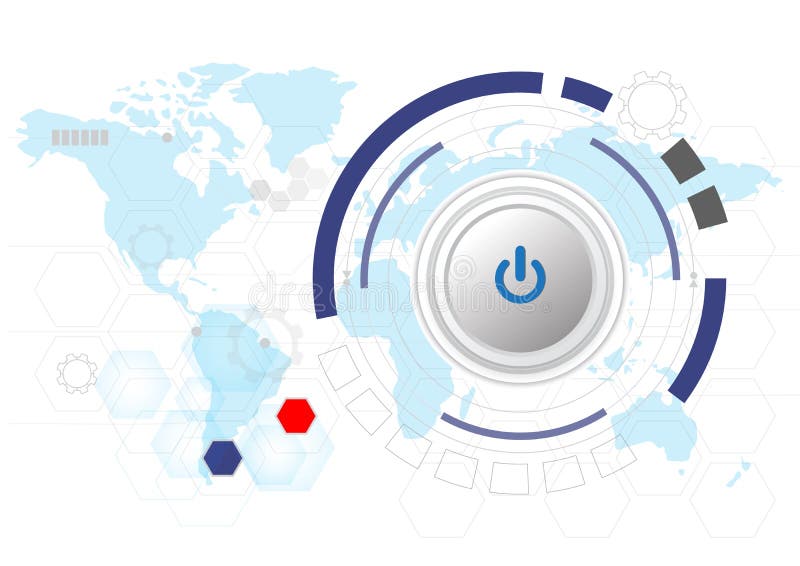 Power Button Abstract Technology Stock Vector - Illustration of digital ...