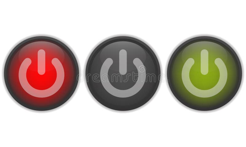 Power Button in Active, Inactive and Stanby State Stock Illustration ...