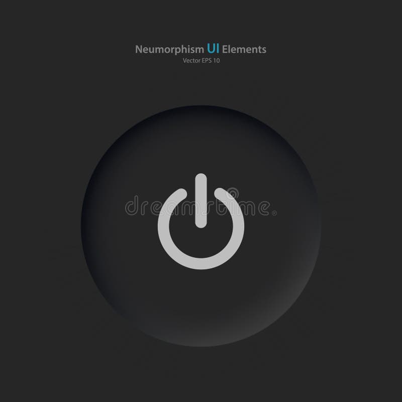 Power Button on a Black Background. User Interface Elements in the ...
