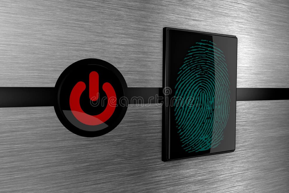 Power Button. Black Button with Backlight Stock Image - Image of ...