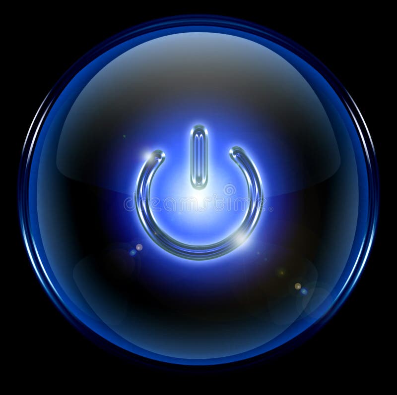 Power button blue stock illustration. Illustration of notebook - 2336306