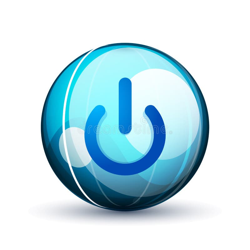 Power Button Blue Icon, Start Symbol Stock Vector - Illustration of ...
