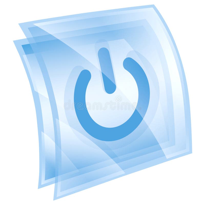 Power button blue square stock illustration. Illustration of monitor ...