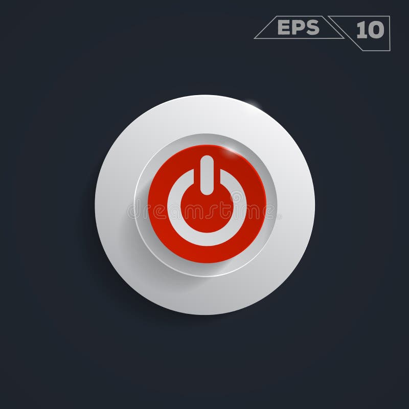 Power button circle icon stock vector. Illustration of press - 90151906