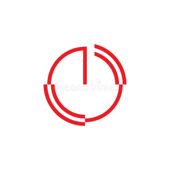 Power Button Circles Pixels Motion Simple Logo Vector Stock Vector ...