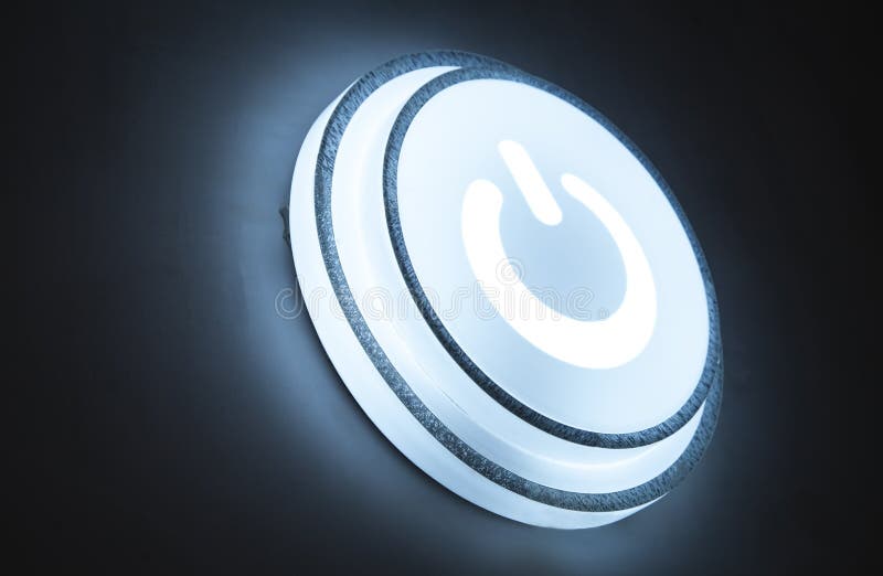 Power Button on Circular White Glow. Stock Photo - Image of bright ...