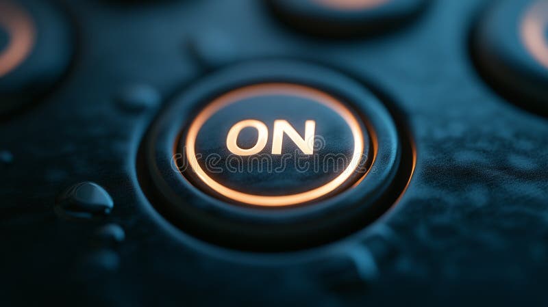 Power Button in Dark Outer Space. Stars and Dark Space Stock Image ...