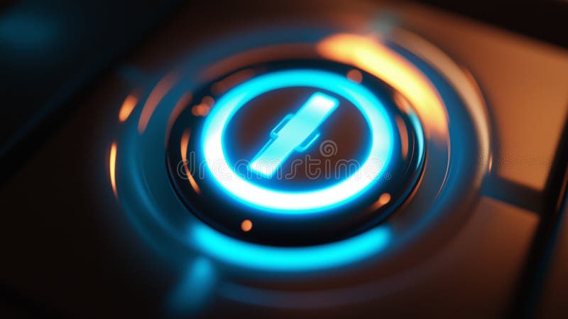 Power Button in Dark Outer Space. Stars and Dark Space Stock Photo ...