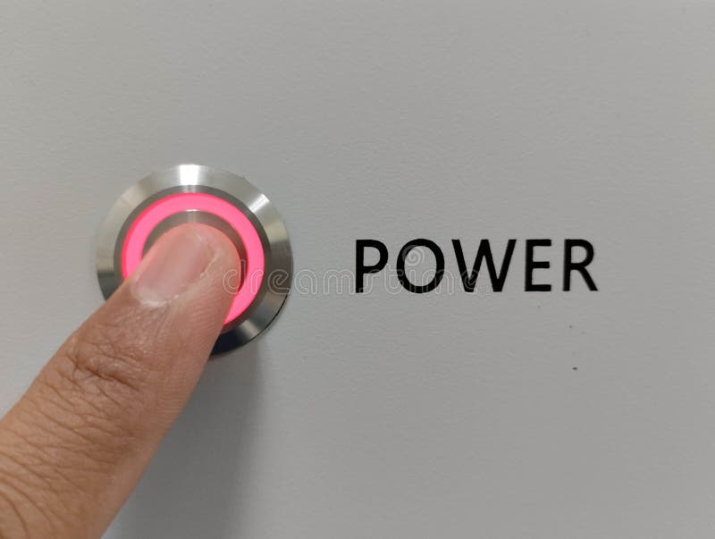 Power Button on an Electronic Device Stock Image - Image of computer ...