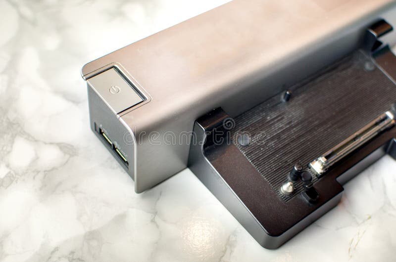 Power Button Focus of Docking Station Pc Stock Photo - Image of button ...