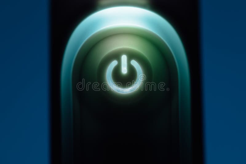 Power Button with Glow Illumination Stock Image - Image of electronic ...