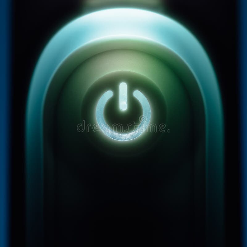 Power Button with Glow Illumination Stock Photo - Image of green, press ...