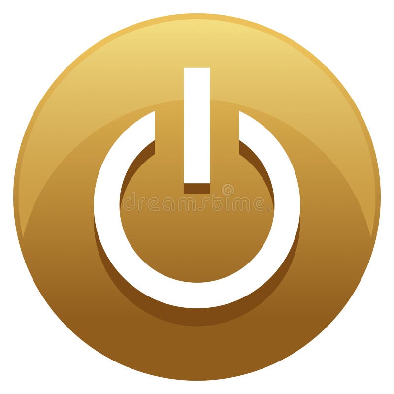 Power Button Gold Icon Design Stock Vector - Illustration of round ...