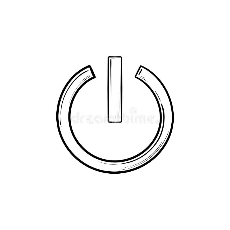 Power Button Hand Drawn Outline Doodle Icon. Stock Vector ...