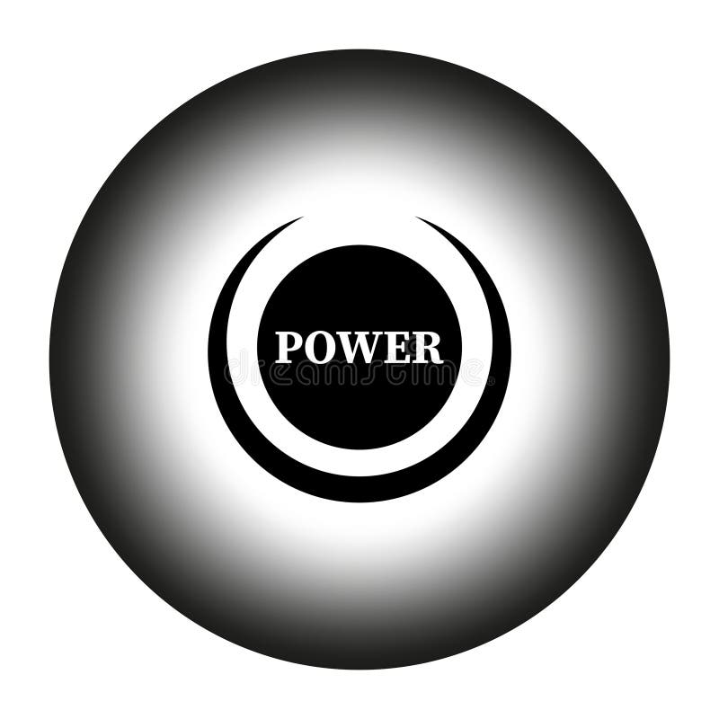 Power Button Icon. Circular Button Symbol. Energy Power Text. Vector ...