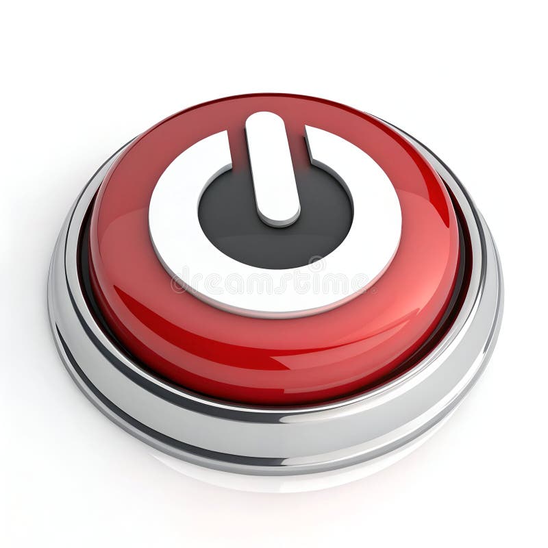 Power Button Icon with 3D Modern Style Isolated on White Background Stock Illustration ...