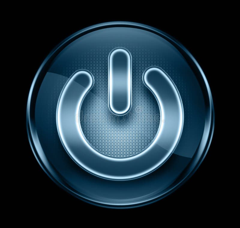 Power Button Icon Dark Blue. Stock Illustration - Illustration of ...