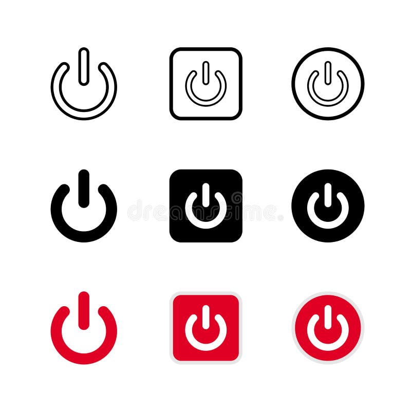 Power Button Icon : Digital Theme, Technology Theme Stock Vector ...