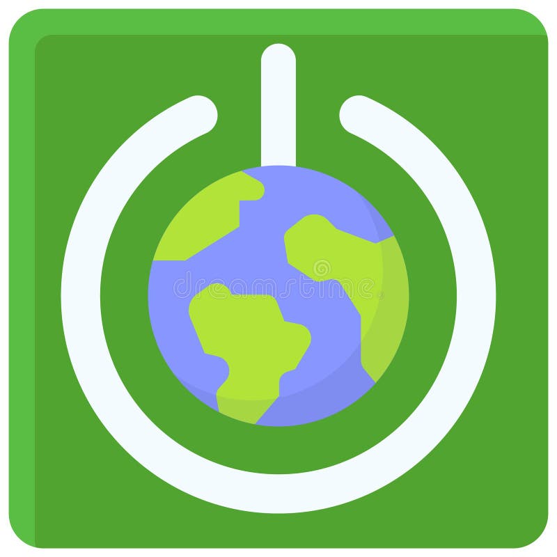 Power Button Icon, Earth Day Related Vector Stock Vector - Illustration ...
