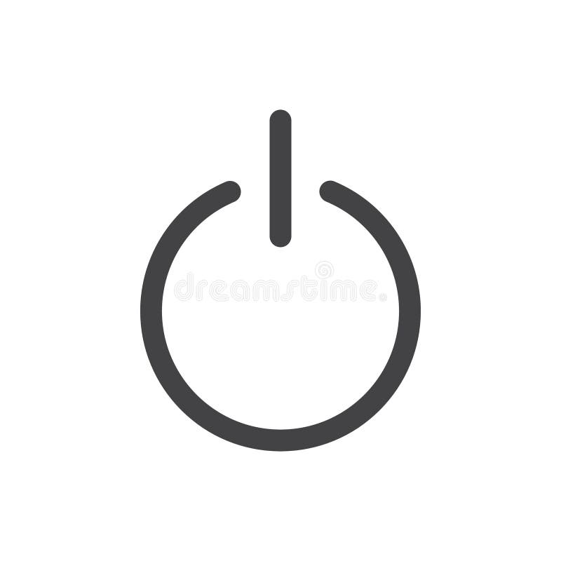 Power Button Icon Flat Simple Outline Set Stock Illustration ...
