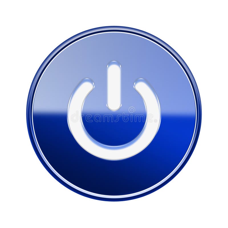 Power Button Icon Glossy Blue. Stock Illustration - Illustration of ...