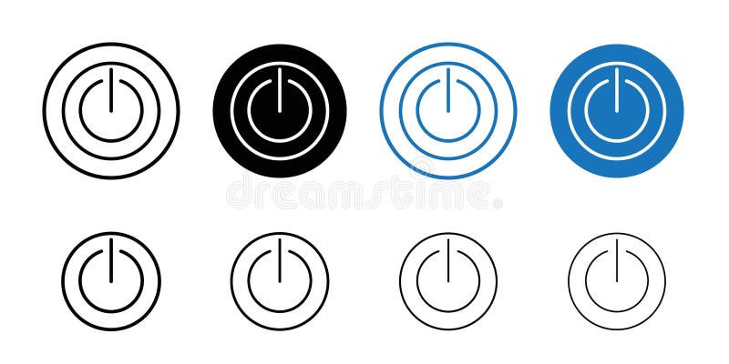 Power Button Icon Linear Logo Isolated Stock Vector - Illustration of ...
