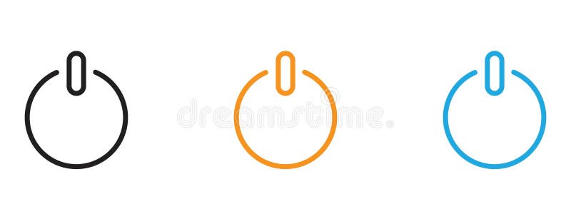 Power Button Icon Thin Line Illustration Set Stock Vector ...