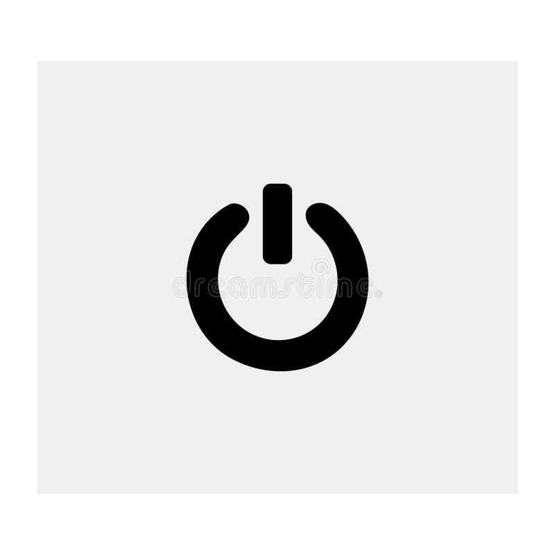 Power Button Icon. Gray Background. Vector Illustration. Stock Vector ...