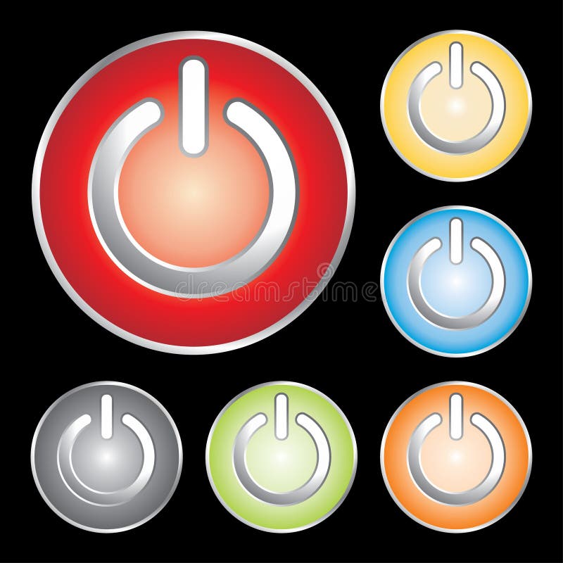 Red power button icon stock vector. Illustration of click - 3318543