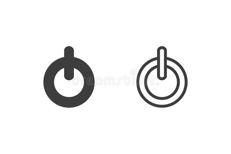 Power Button Icons with 2 Style Icons Black and White. Stock Vector ...