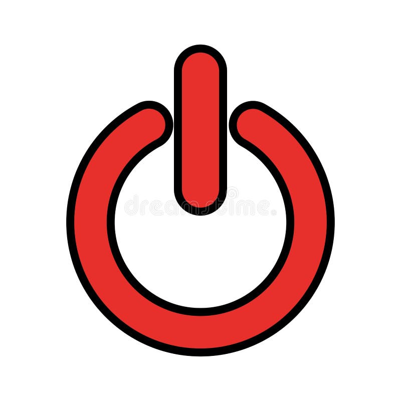 Power button isolated icon stock vector. Illustration of control - 92064180