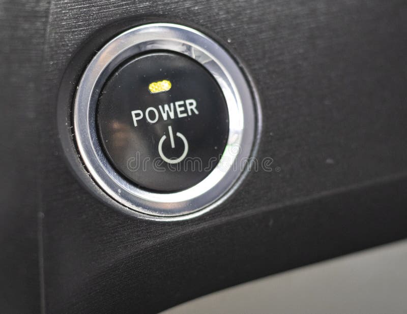Power Button with Led Light on Stock Photo - Image of technology ...
