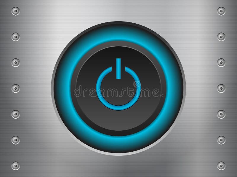 Metal power button stock illustration. Illustration of design - 66568436