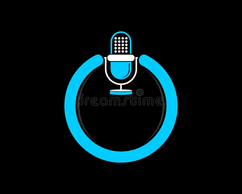 Power Button with Microphone in the Middle Stock Illustration ...