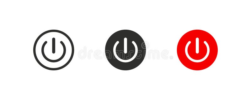 Power Button. on and OFF Set Icons. Vector Black and Flat Icon, Energy ...