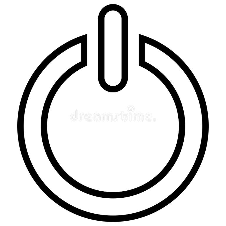 Power Button. Outline Power on and Off. Shut Down Sign Stock ...