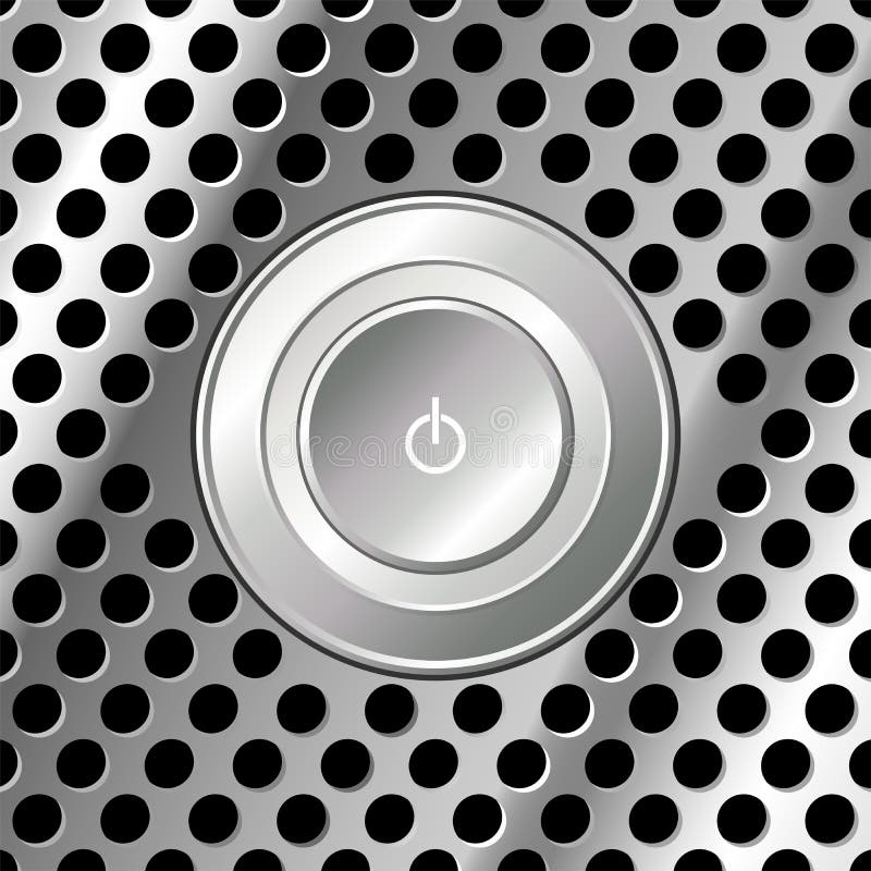 Power button over metal stock vector. Illustration of heavy - 5533787