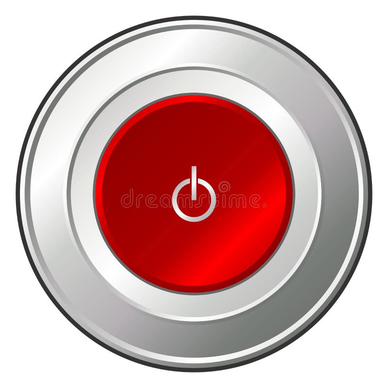 Red off button stock vector. Illustration of metal, rollover - 7759774