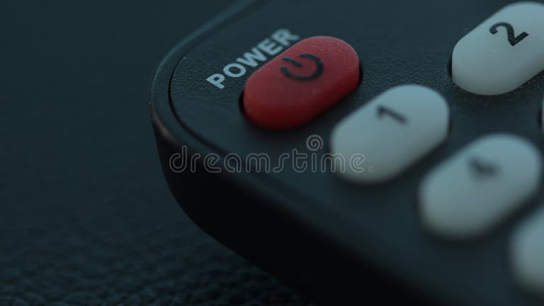 Power Button on Remote Control Ready for Activation. Stock Photo ...