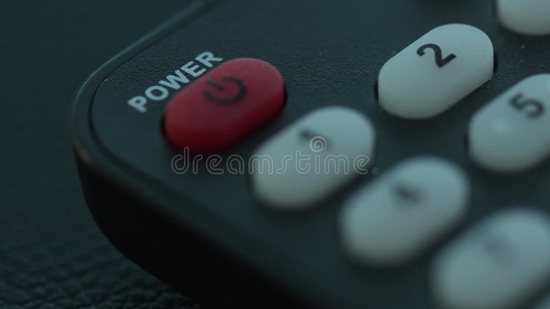 Power Button on Remote Control Ready for Activation. Stock Footage ...