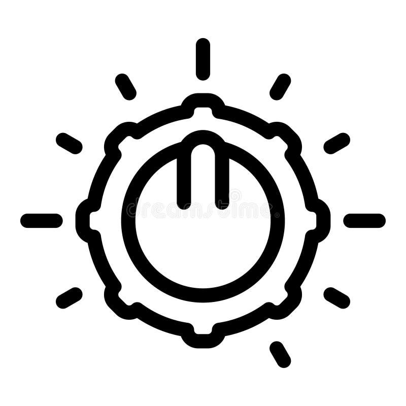 Power Button Shining with Bright Light Rays Icon Stock Illustration ...