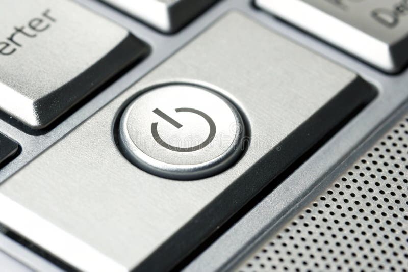 Power Button on Silver Grate Stock Illustration - Illustration of ...