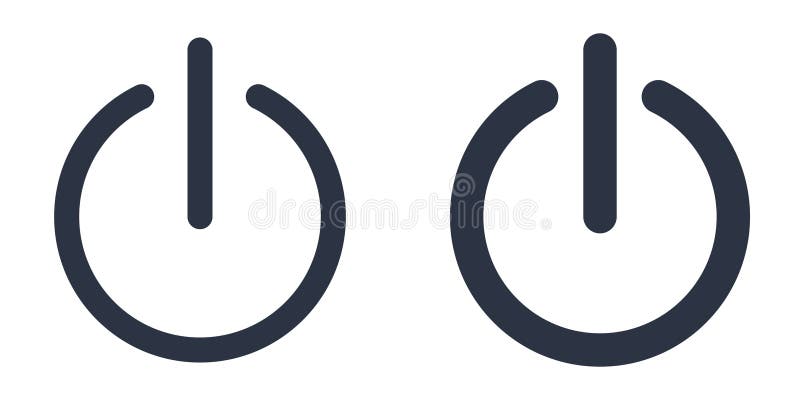 Power Button Simple Icons Set Designed in Filled and Stroke Style Stock Vector - Illustration of ...