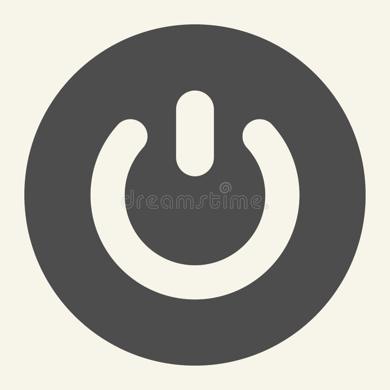 Power Button Solid Icon. Switch Vector Illustration Isolated on White ...