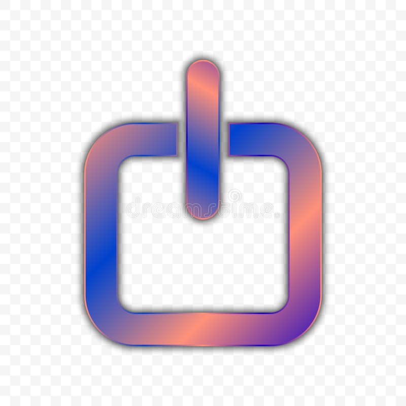 Power Button in Square Design. Vector Illustration on a Transparent ...